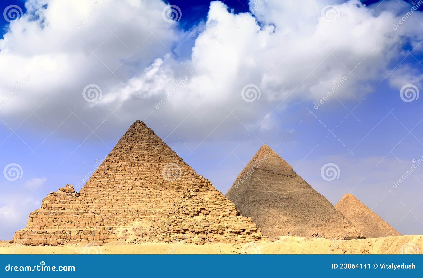 Great Pyramids, Located in Giza. Panorama Stock Image - Image of giza ...