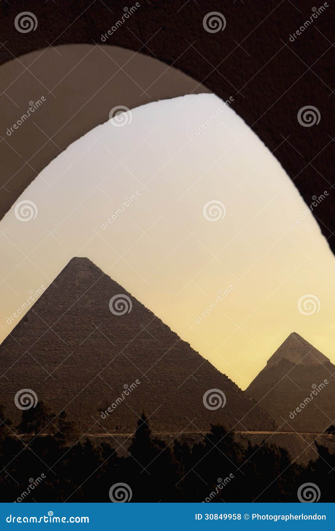 The Great Pyramids at Sunset Stock Photo - Image of ruin, historic ...