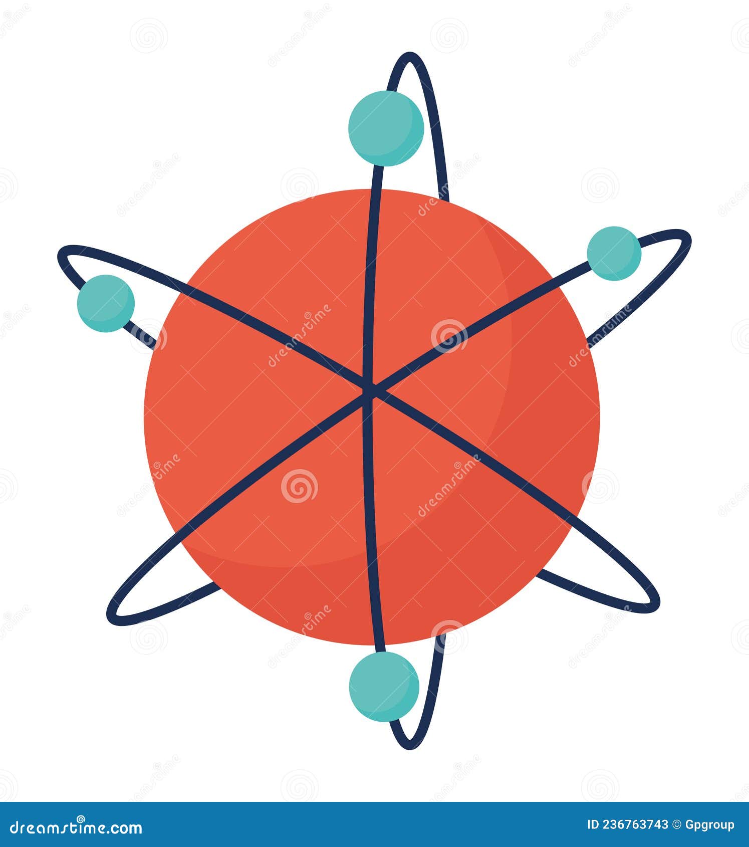 Great red atom stock vector. Illustration of molecular - 236763743