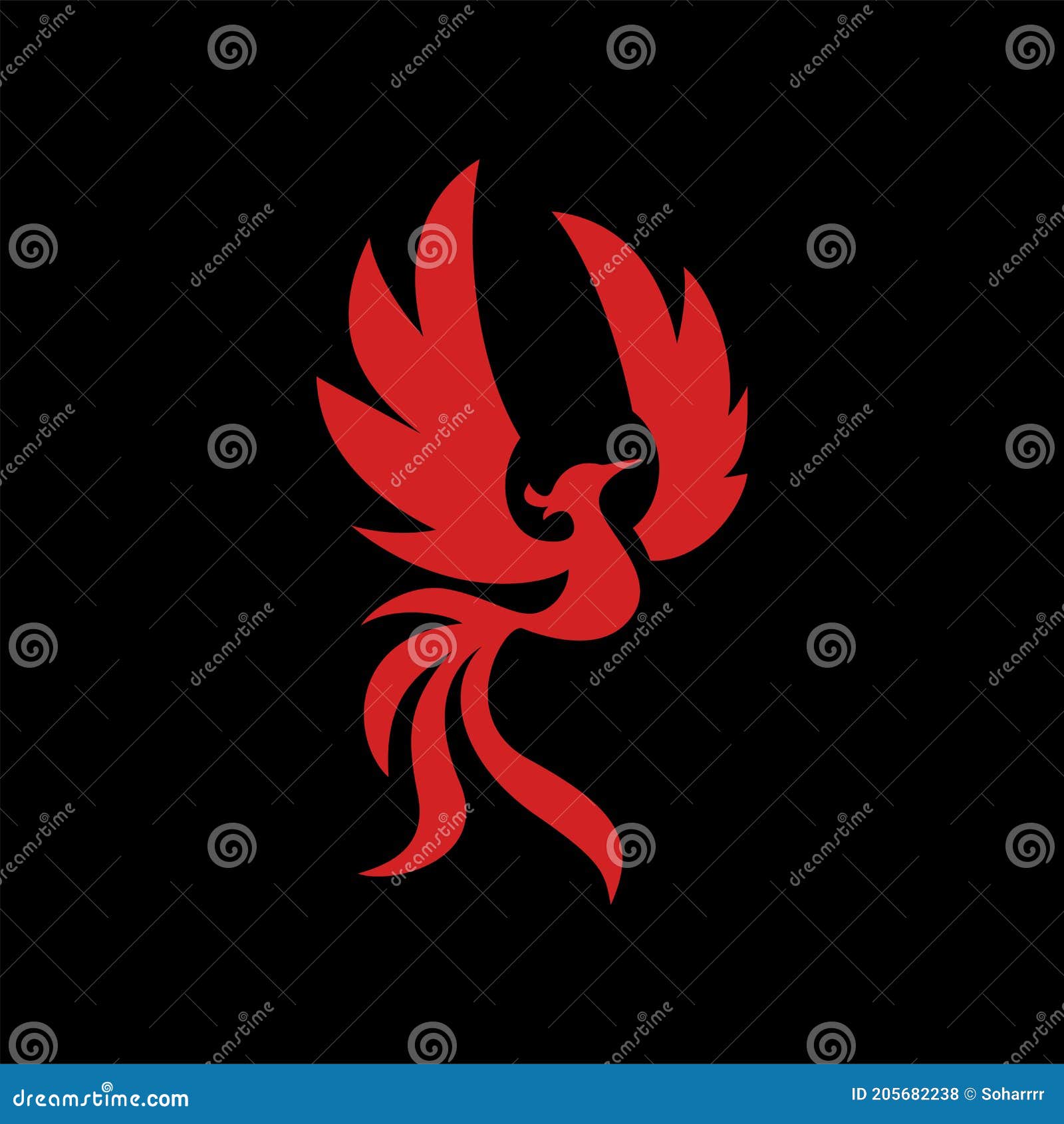 Great Red Phoenix Vector Logo Design Template Stock Vector ...