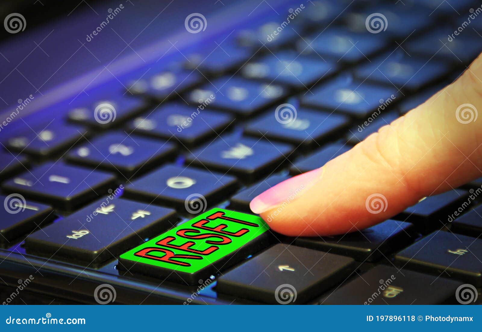 The Great Reset Computer Finger Pressing Button Internet Technology Ai ...
