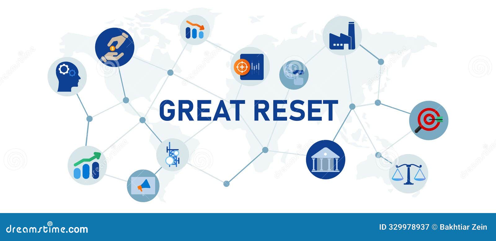 Great Reset Icon Set Governance New Order Era Phase after Great ...