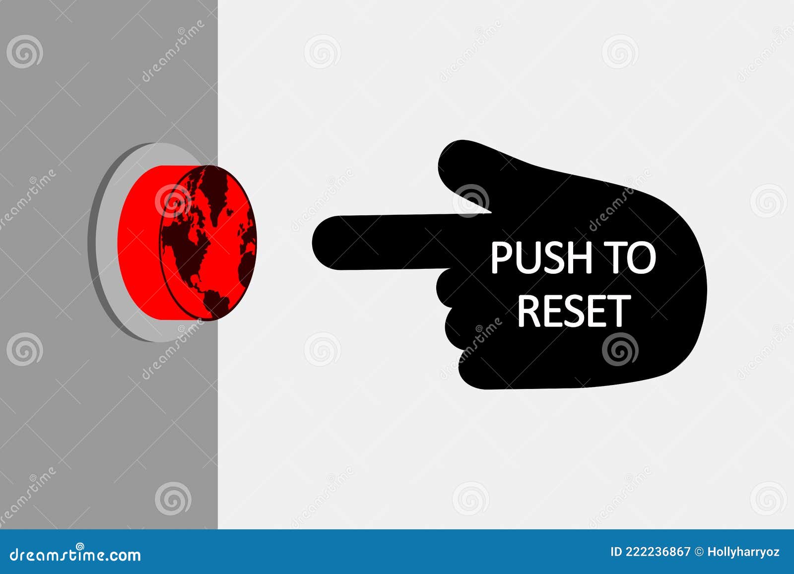 The Great Reset, Push To Rest The Word Text Next To Red Button With ...