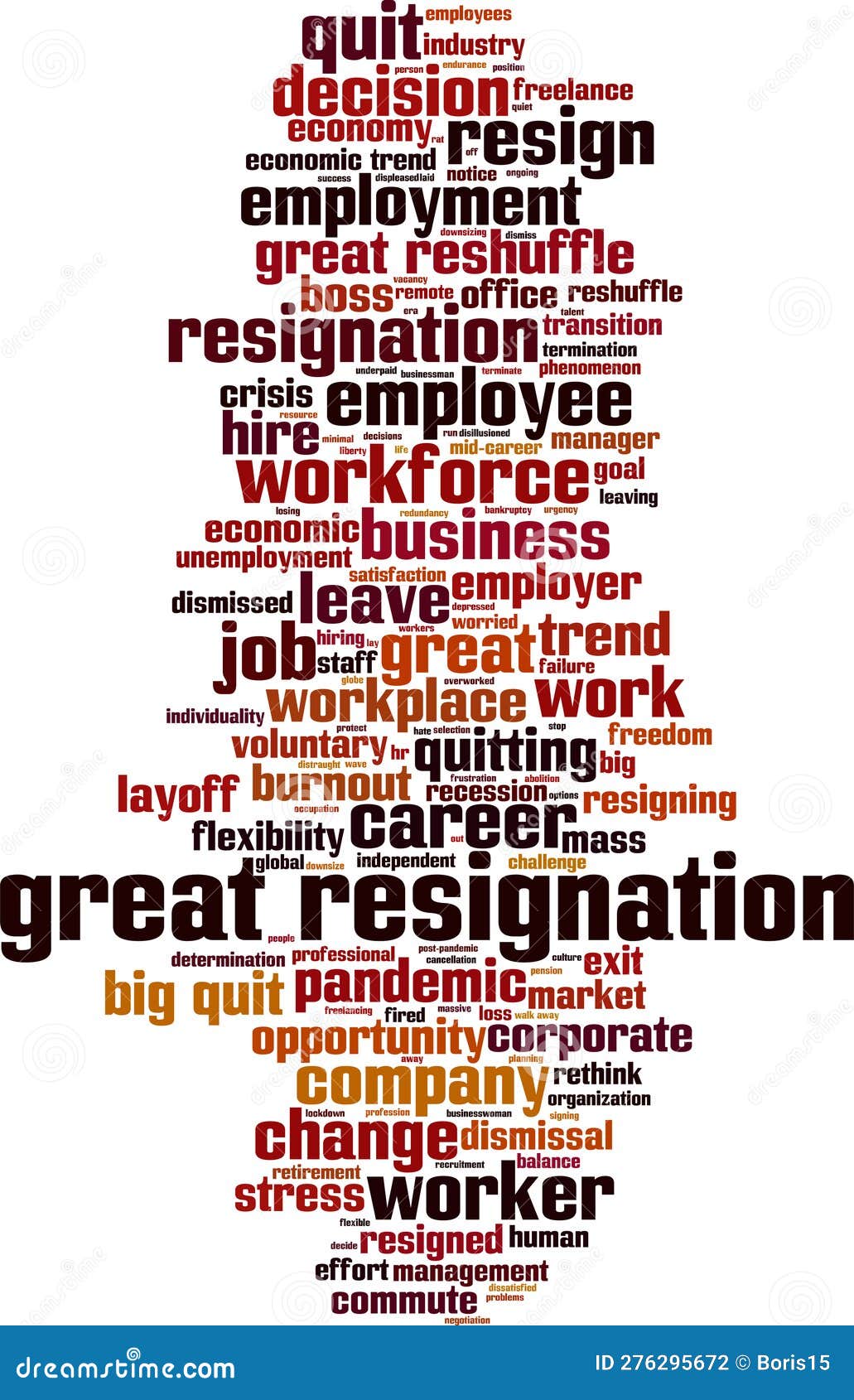 Great Resignation Word Cloud Stock Vector - Illustration of leaving ...