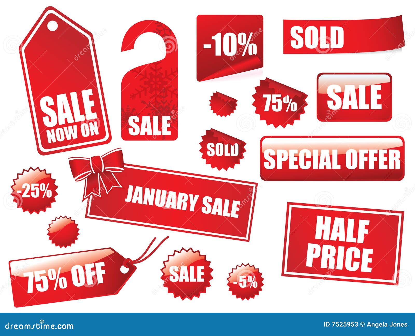 Great Sales Tags and Stickers Collection Stock Vector - Illustration of ...