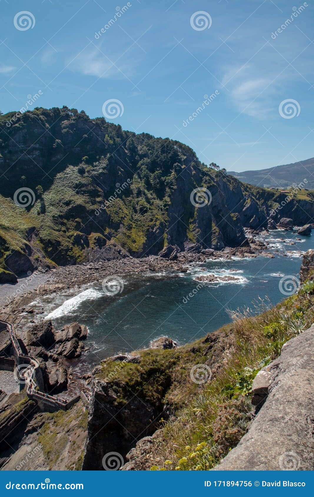 Great Scenery in the Basque Country with Mountain and Sea Stock Photo ...