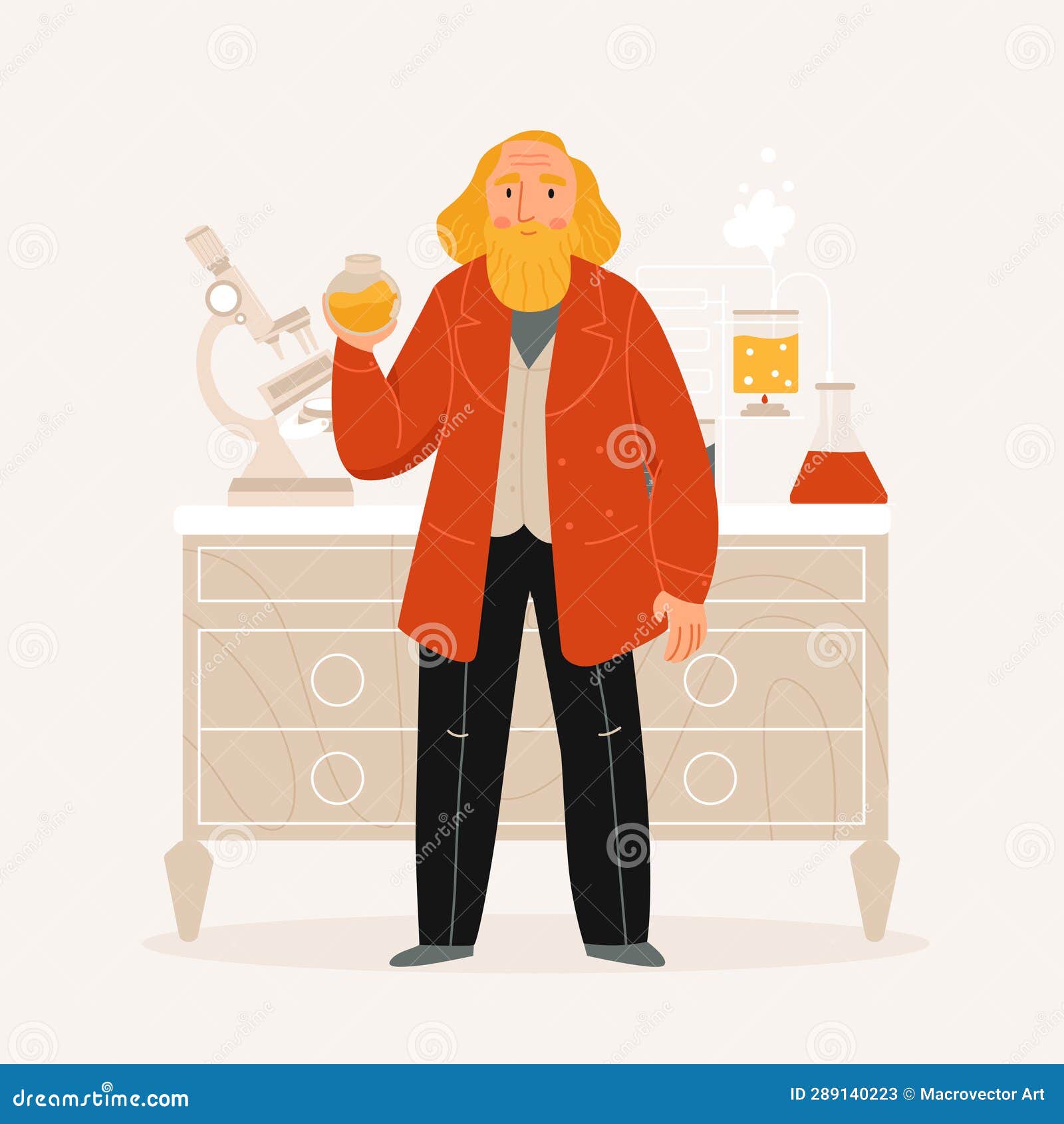 Great Scientist Mendeleev stock vector. Illustration of cover - 289140223