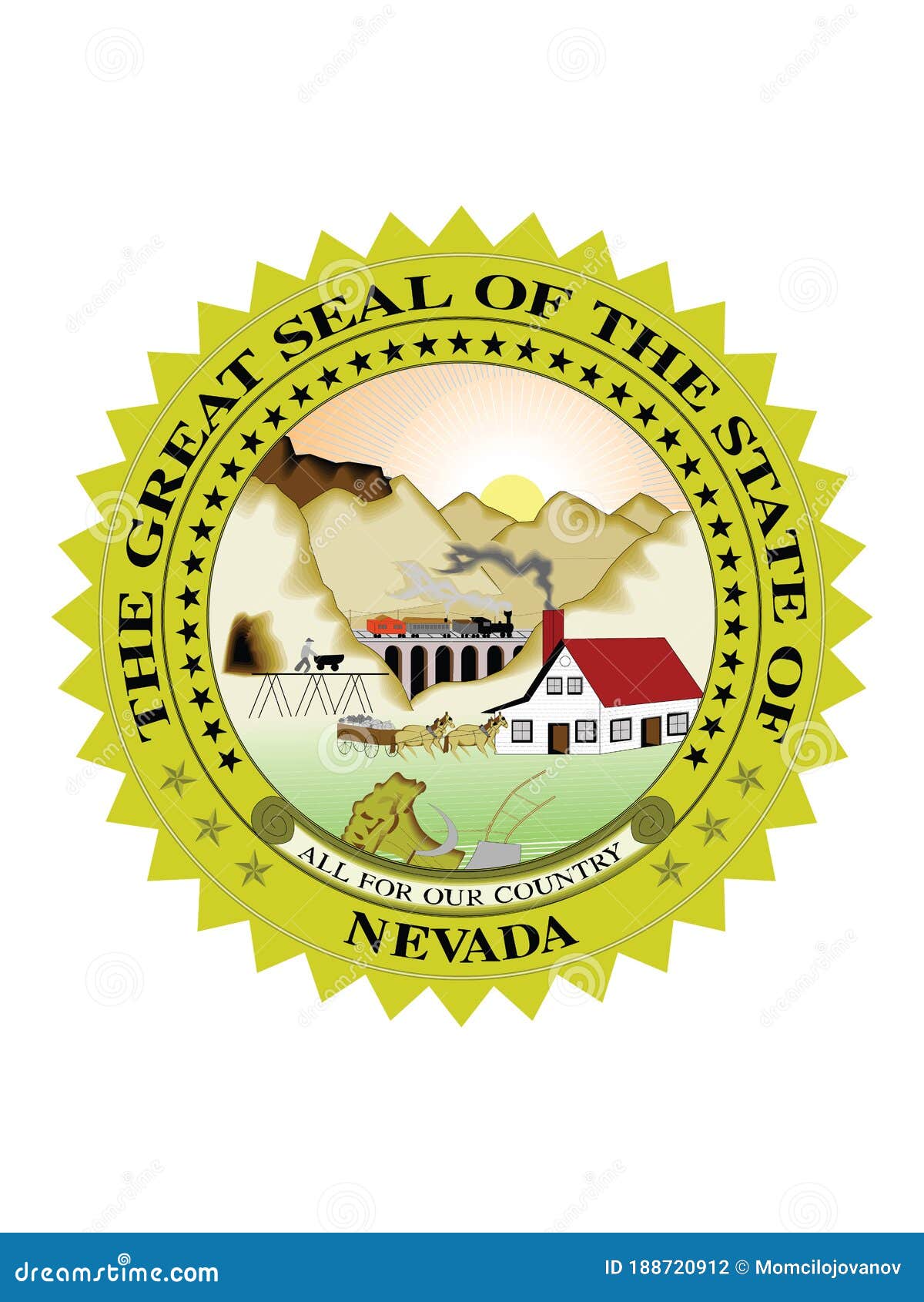 Great Seal of Nevada the Silver State Stock Vector - Illustration of ...