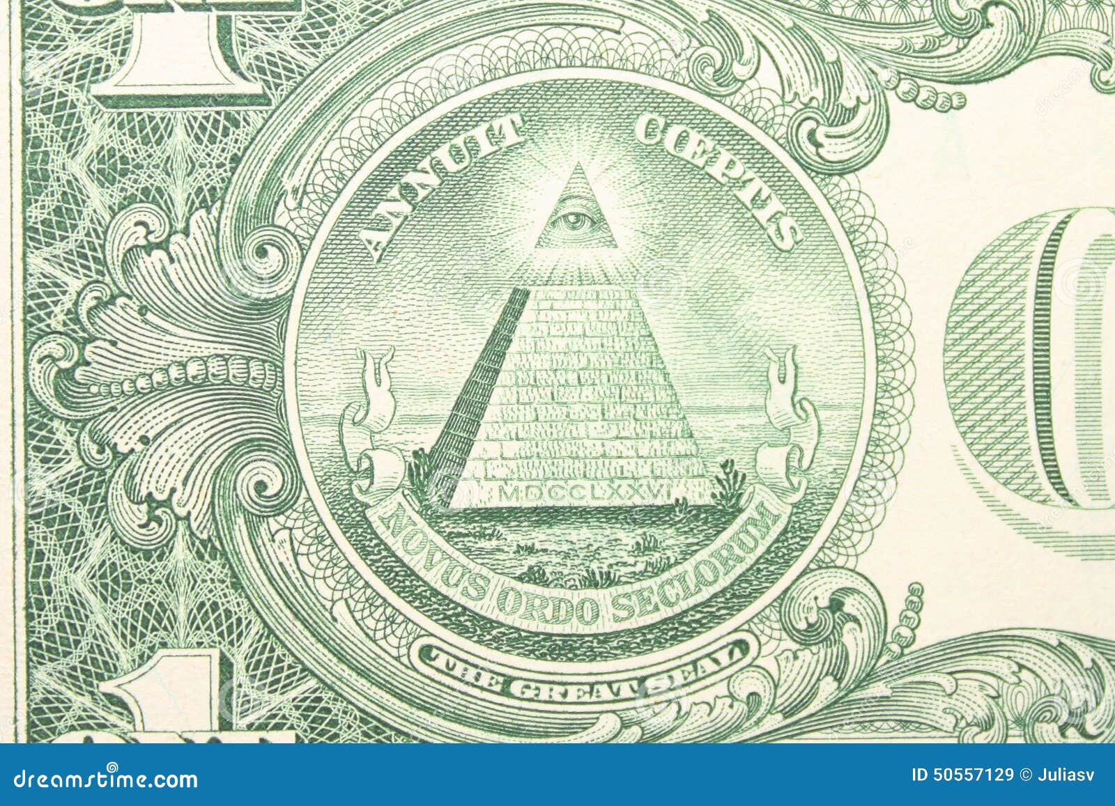 Great Seal of the U.S. from Back Dollar Bill. Stock Image - Image of ...