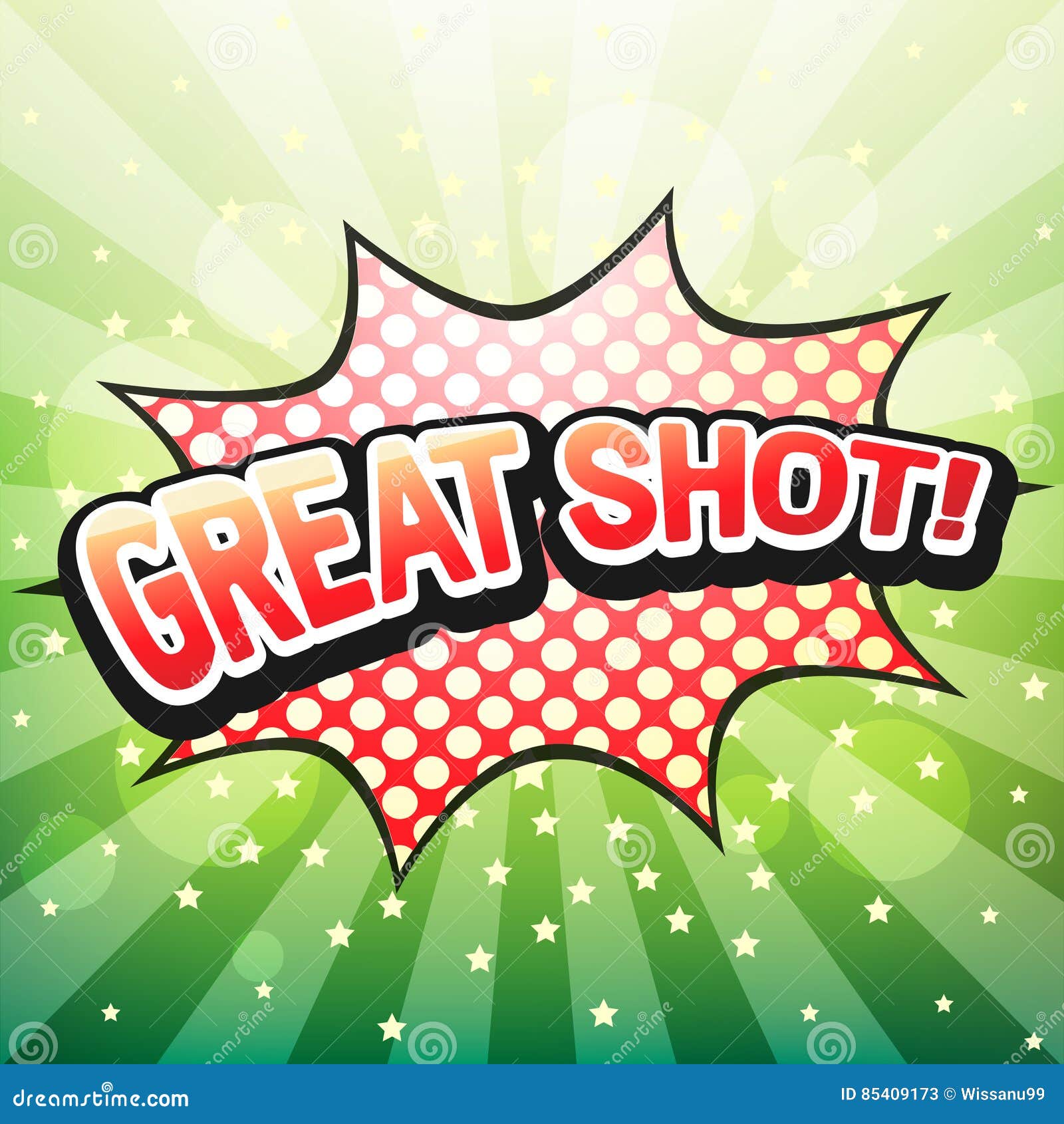 Great Shot. Comic Speech Bubble Stock Vector - Illustration of cool ...