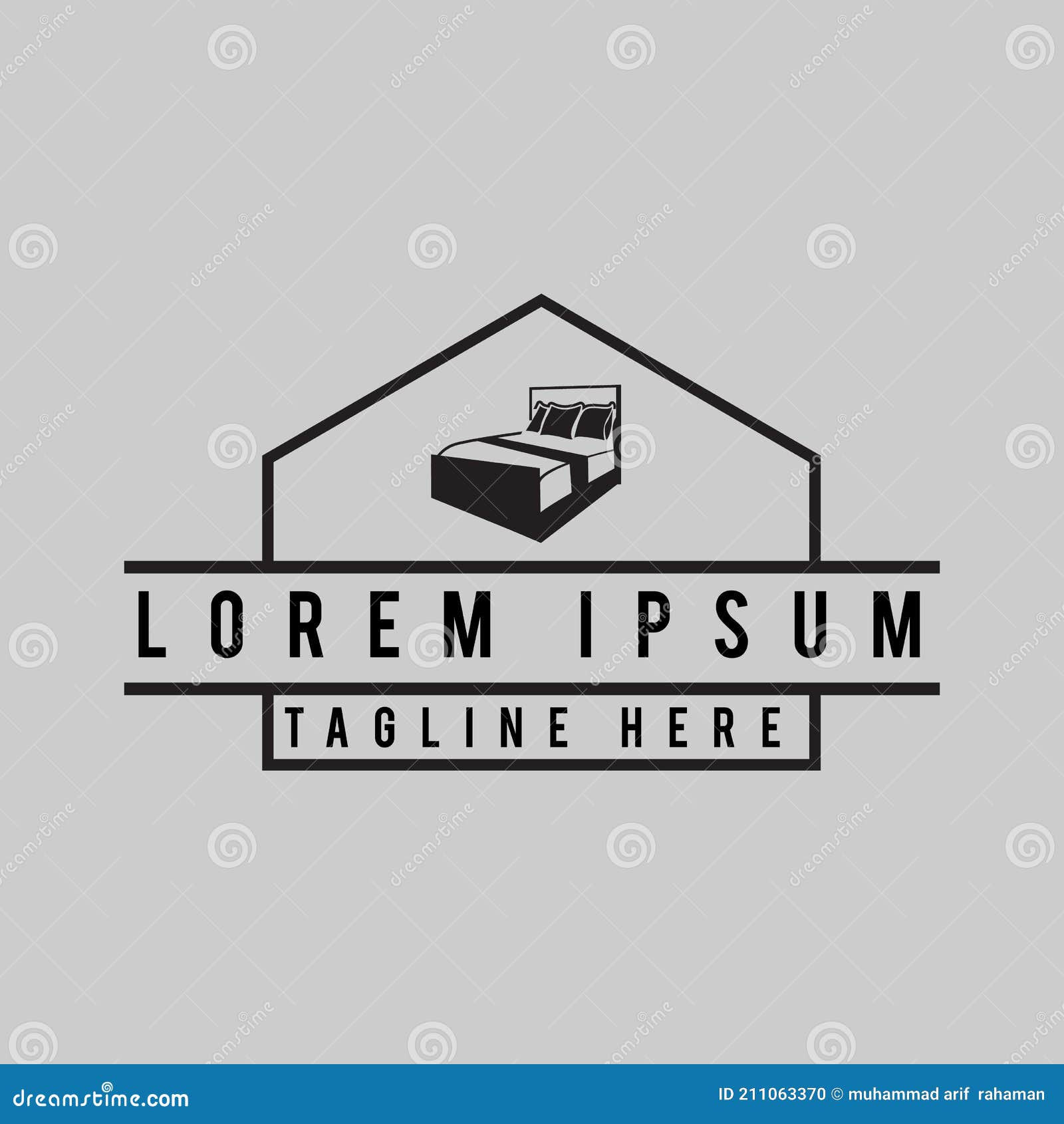 Great Simple Black Bed Logo Vector Design Illustration Stock Vector ...