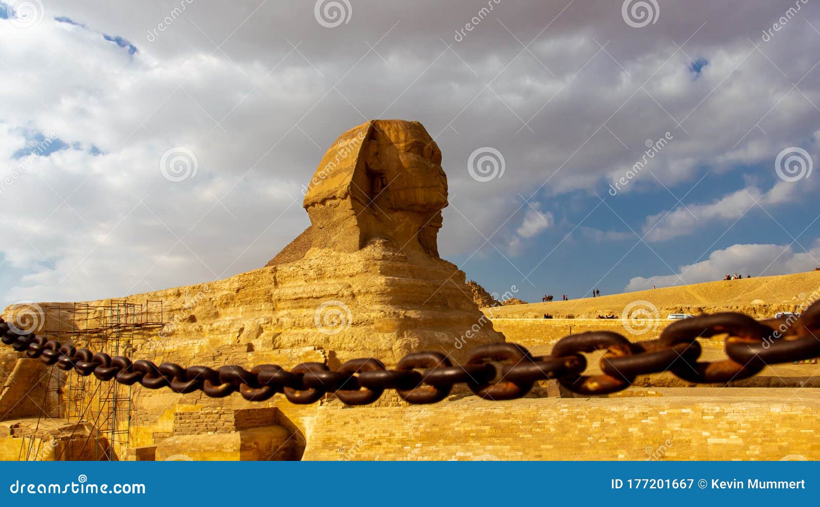 Great Sphinx of Giza with Chain in the Foreground in Egypt Stock Image ...