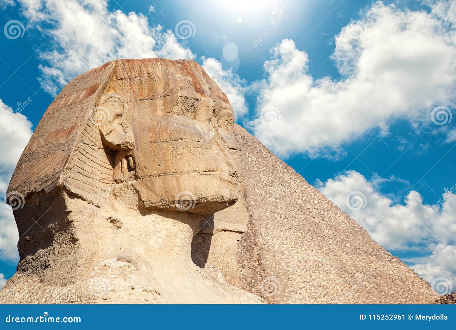 The Great Sphinx in Giza stock image. Image of destination - 115252961