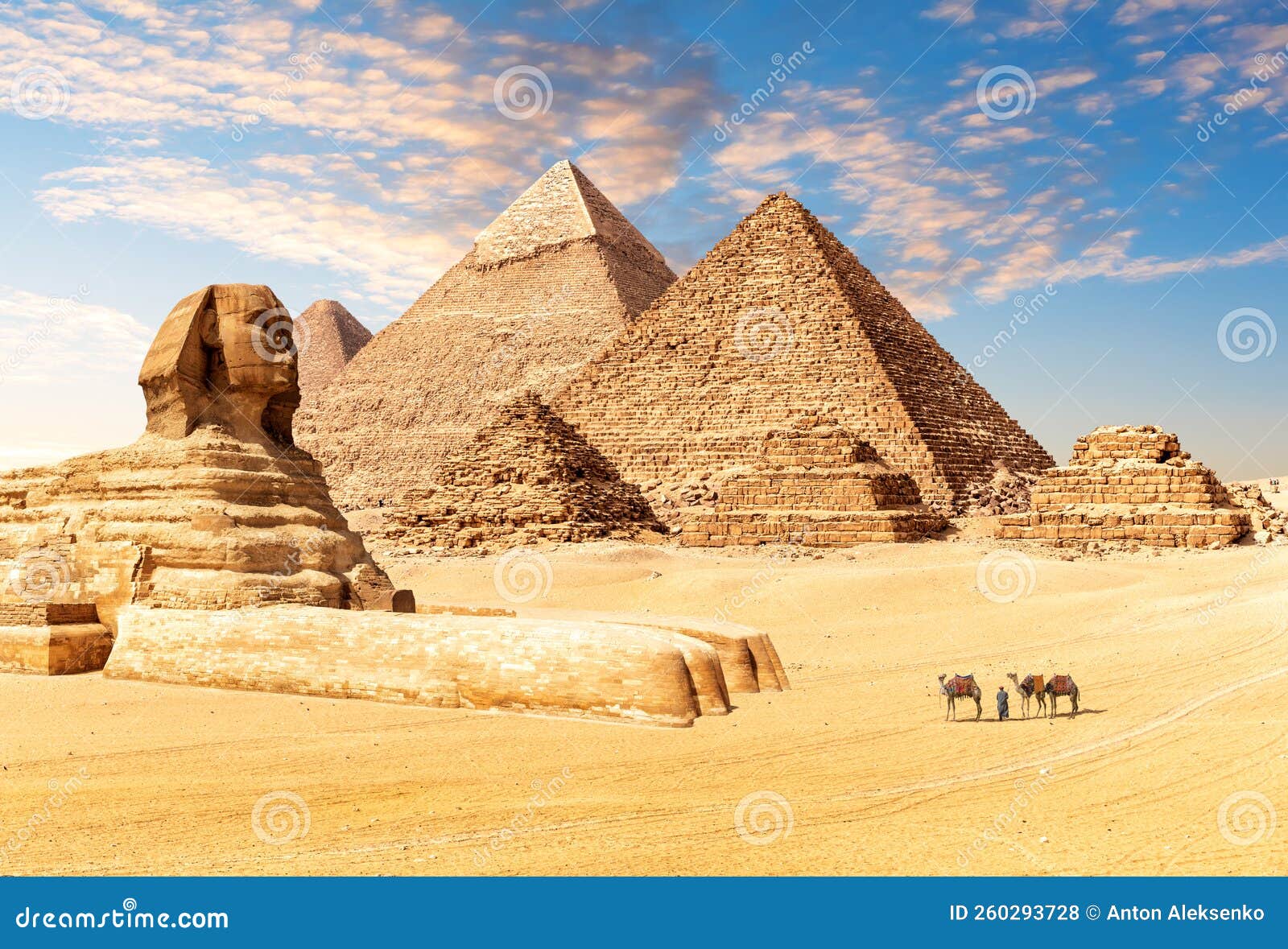 The Great Sphinx Next To the Pyramids of Egypt in the Desert of Giza ...