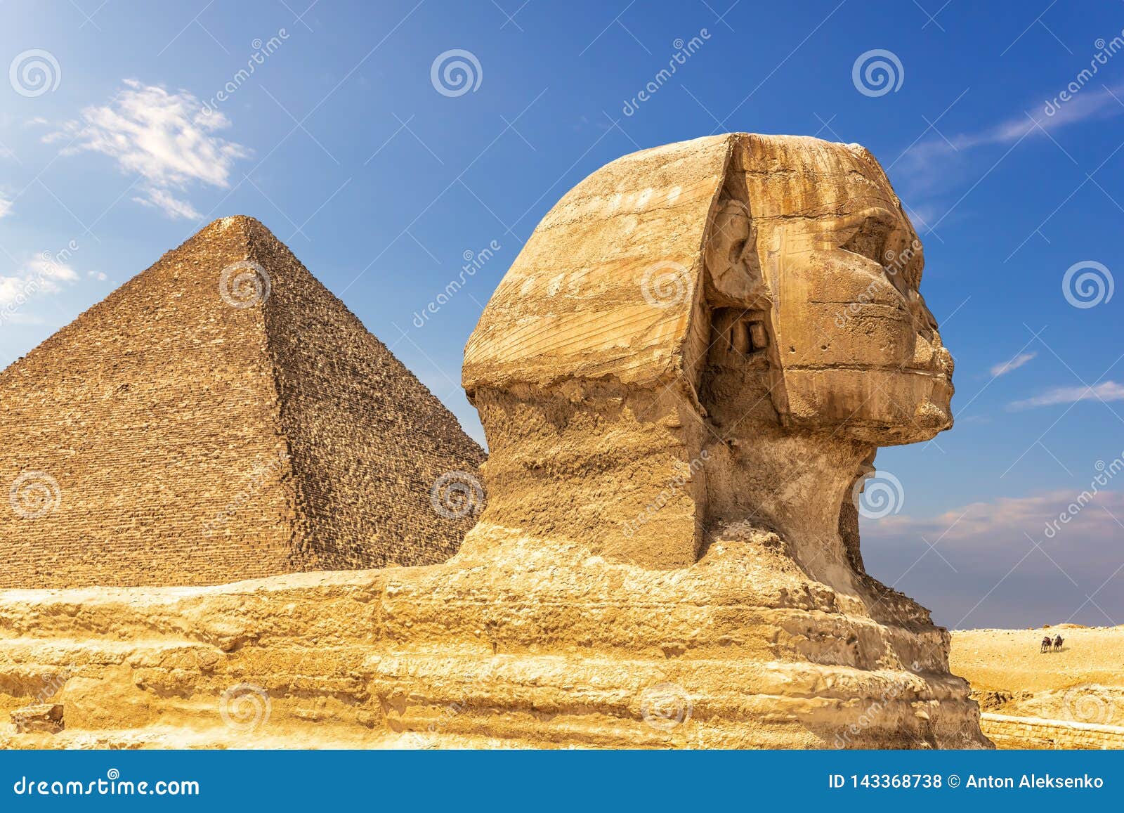 The Great Sphinx and the Pyramid of Cheops, Giza, Egypt Stock Photo ...