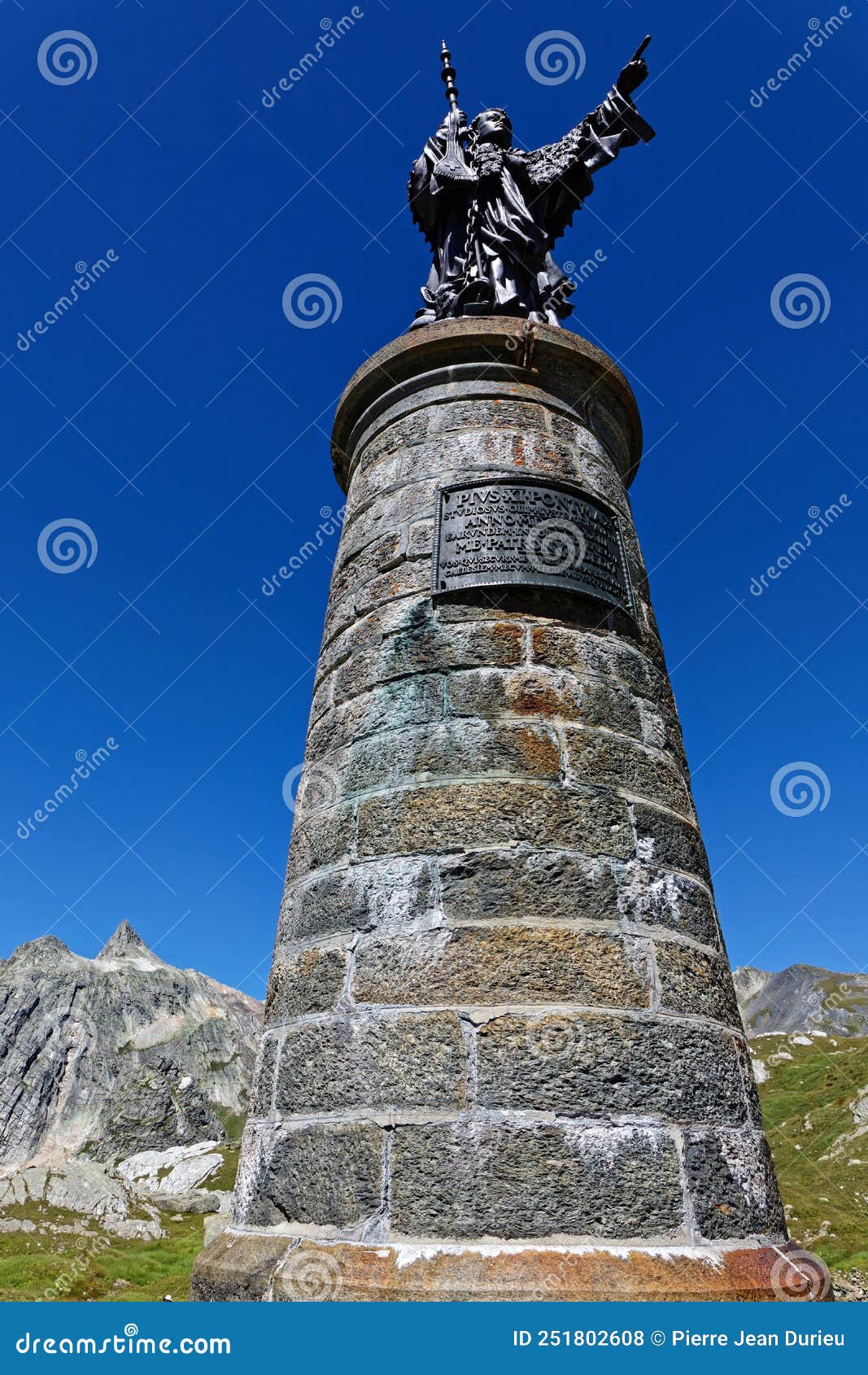 The Great St Bernard Pass Monument High in the Skies Stock Photo ...