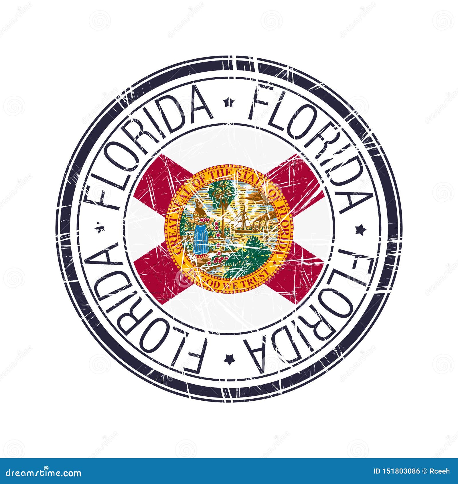 Florida rubber stamp stock vector. Illustration of northern - 151803086