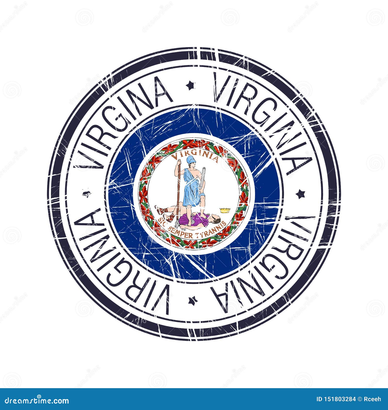 Virginia rubber stamp stock vector. Illustration of retro - 151803284