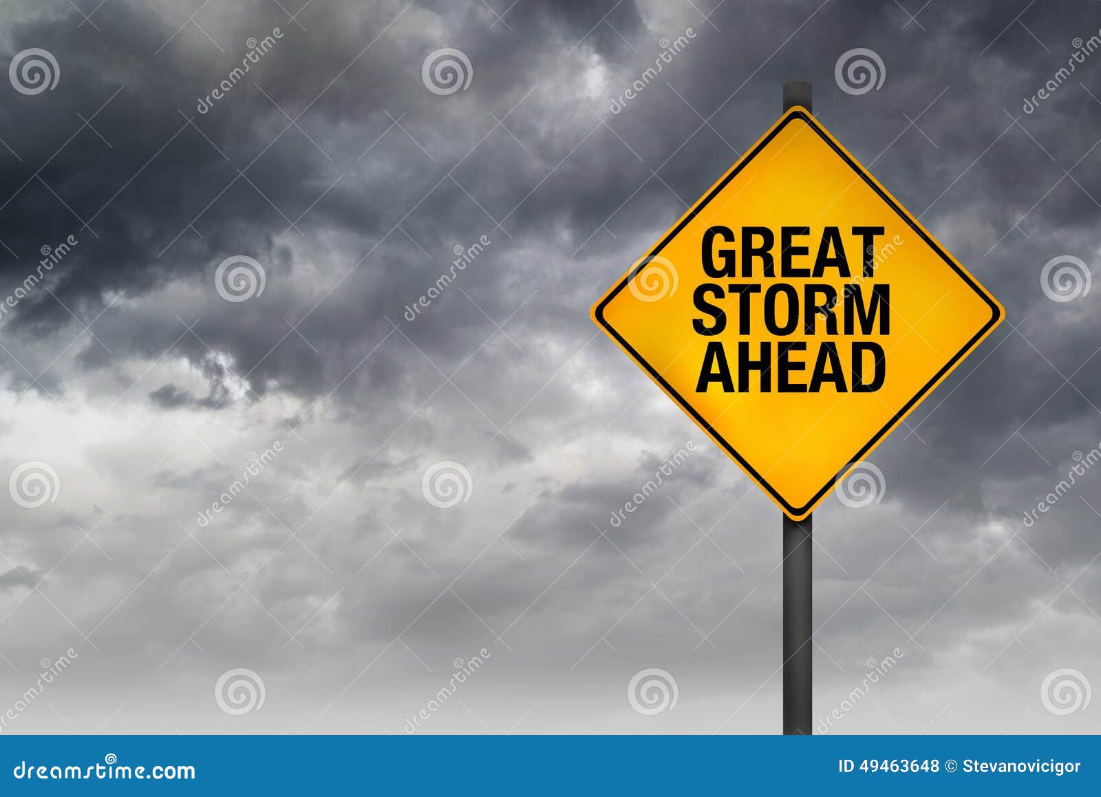 Great Storm Ahead Warning Sign Stock Photo - Image of nasty, forecast ...
