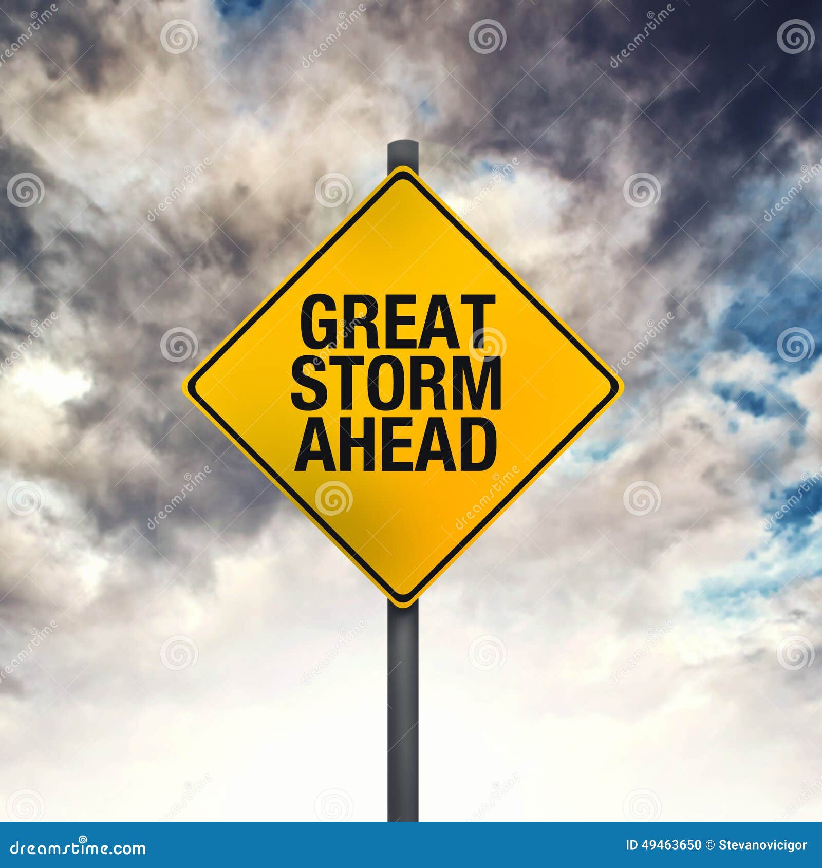Great Storm Ahead Warning Sign Stock Photo - Image of announce, strom ...