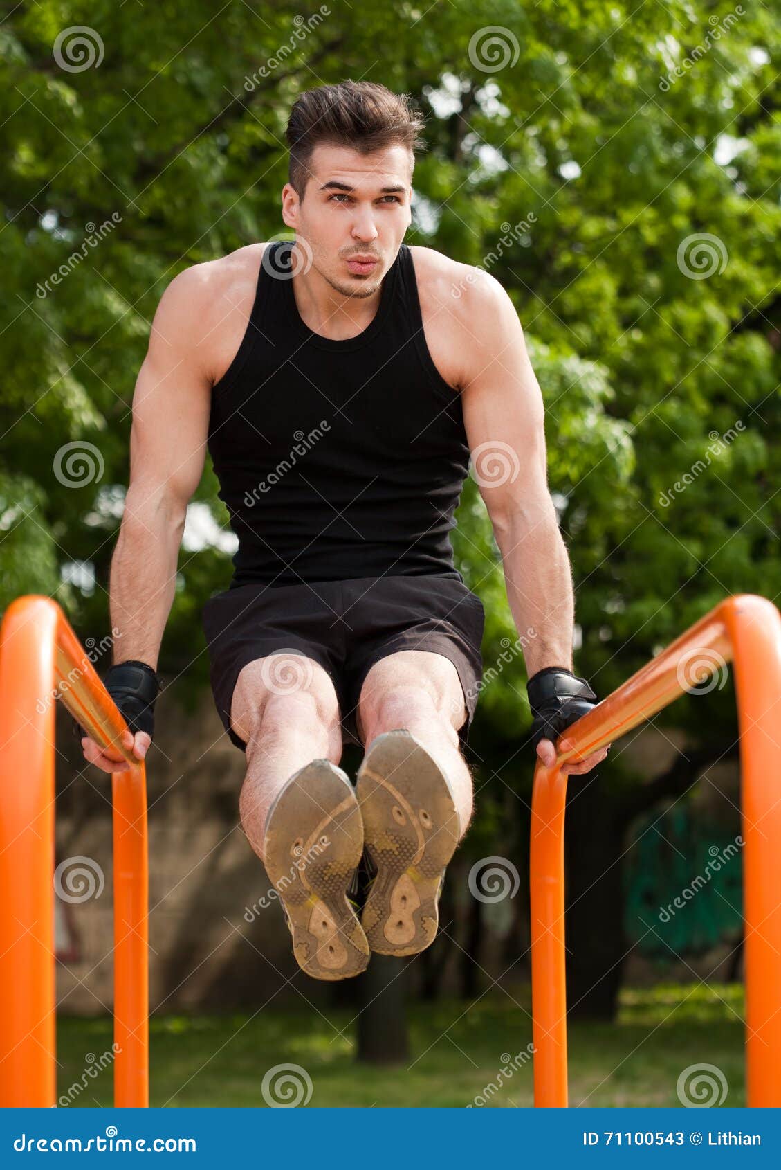 Great street workout. stock image. Image of pullup, muscle - 71100543