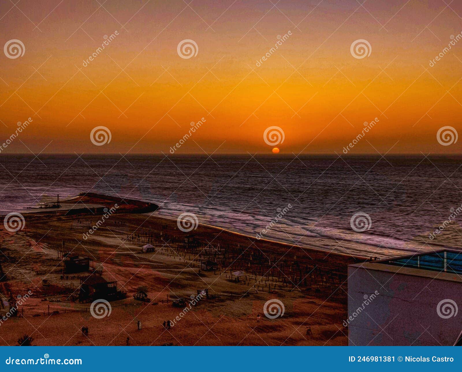 Great sunset in Colombia. stock image. Image of ocean - 246981381