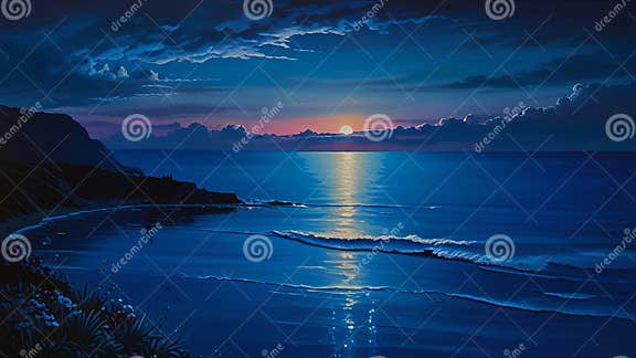Great Sunset Horizon Over the Ocean Stock Illustration - Illustration ...