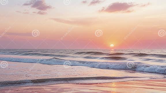 Great Sunset Horizon Over the Ocean Stock Illustration - Illustration ...