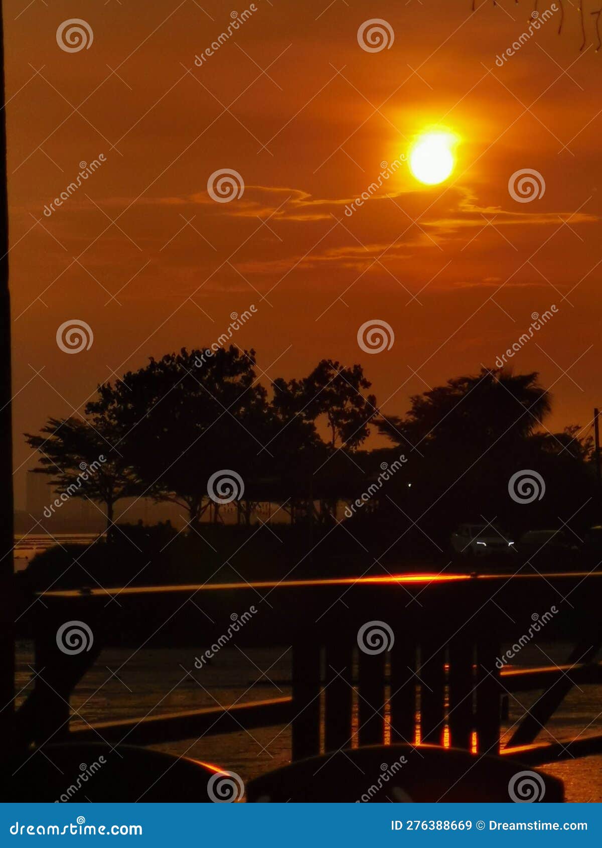 Great sunset next to beach stock image. Image of great - 276388669