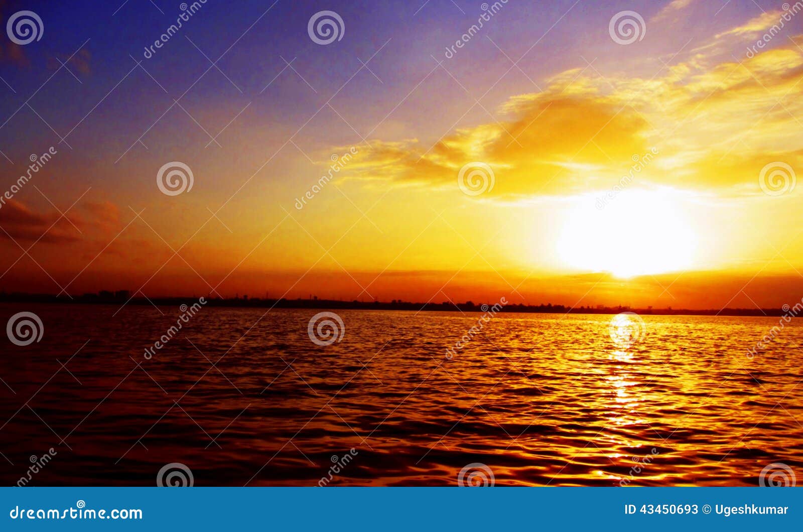 Great sunset view stock image. Image of silhouette, blue - 43450693