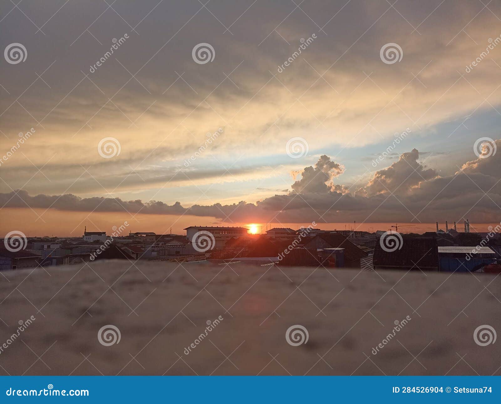 Great Sunset View from Rooftop Stock Photo - Image of great, sunset ...