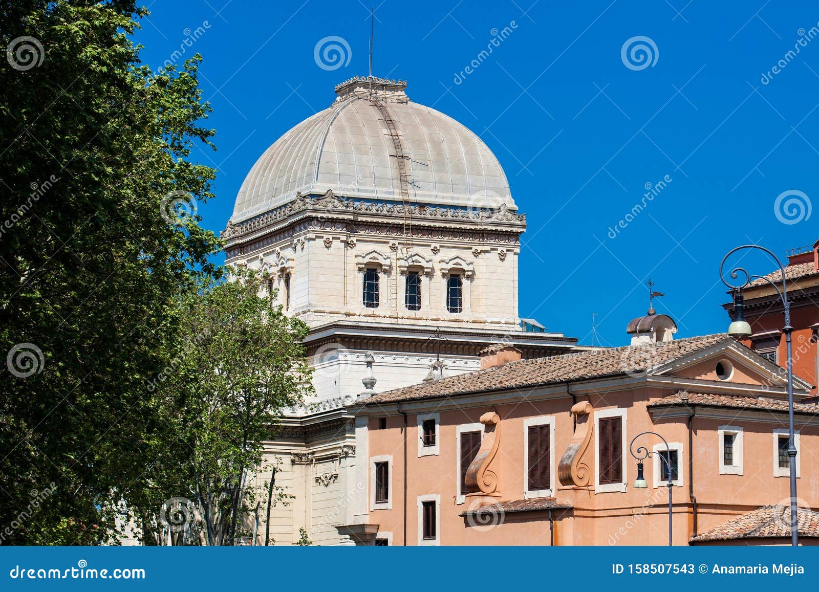 Great Synagogue of Rome Built on 1904 Stock Image - Image of historical ...