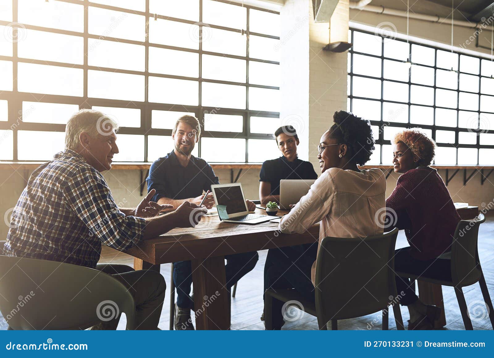 Great Teams Discuss Ideas. a Group of Colleagues Having an Office ...