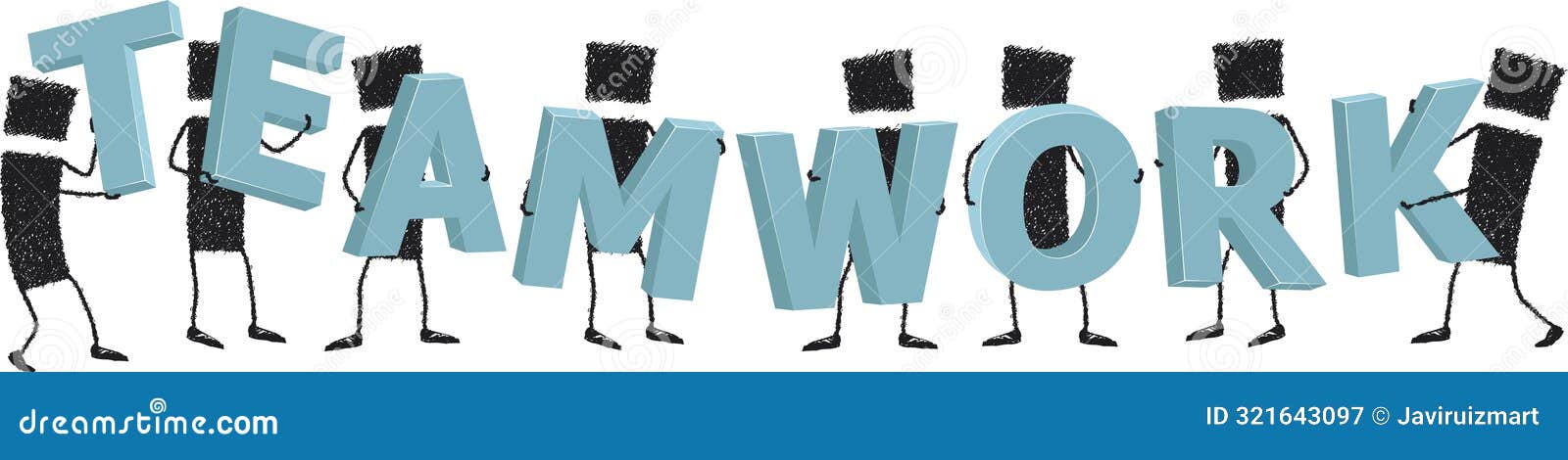 We are a Great Teamwork, Stick Figures Stock Image - Illustration of ...