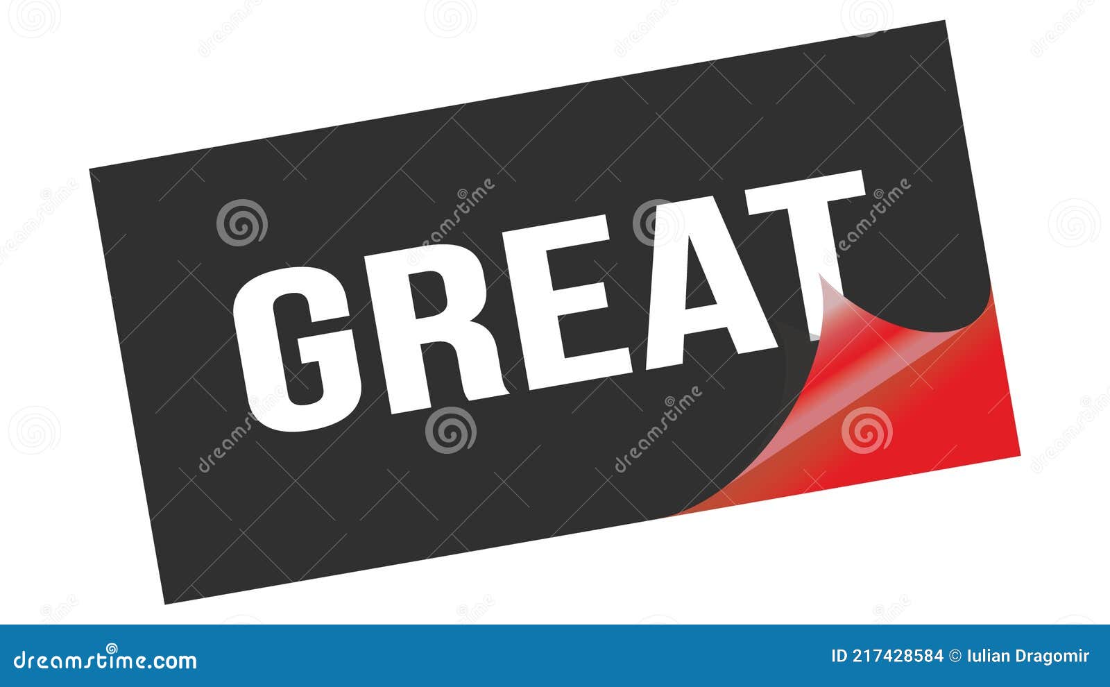 GREAT Text on Black Red Sticker Stamp Stock Illustration - Illustration ...