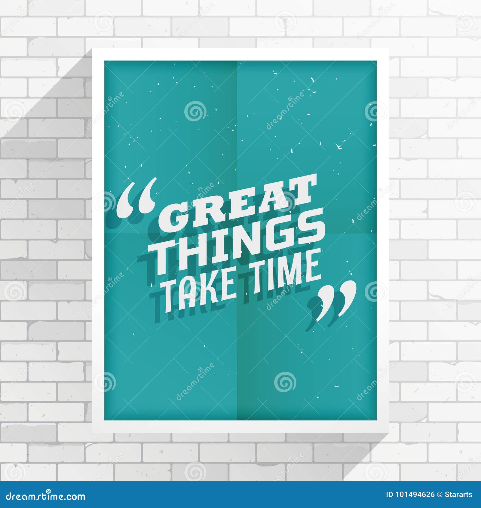 Great Things Take Time Inspirational Quotation Stock Vector ...