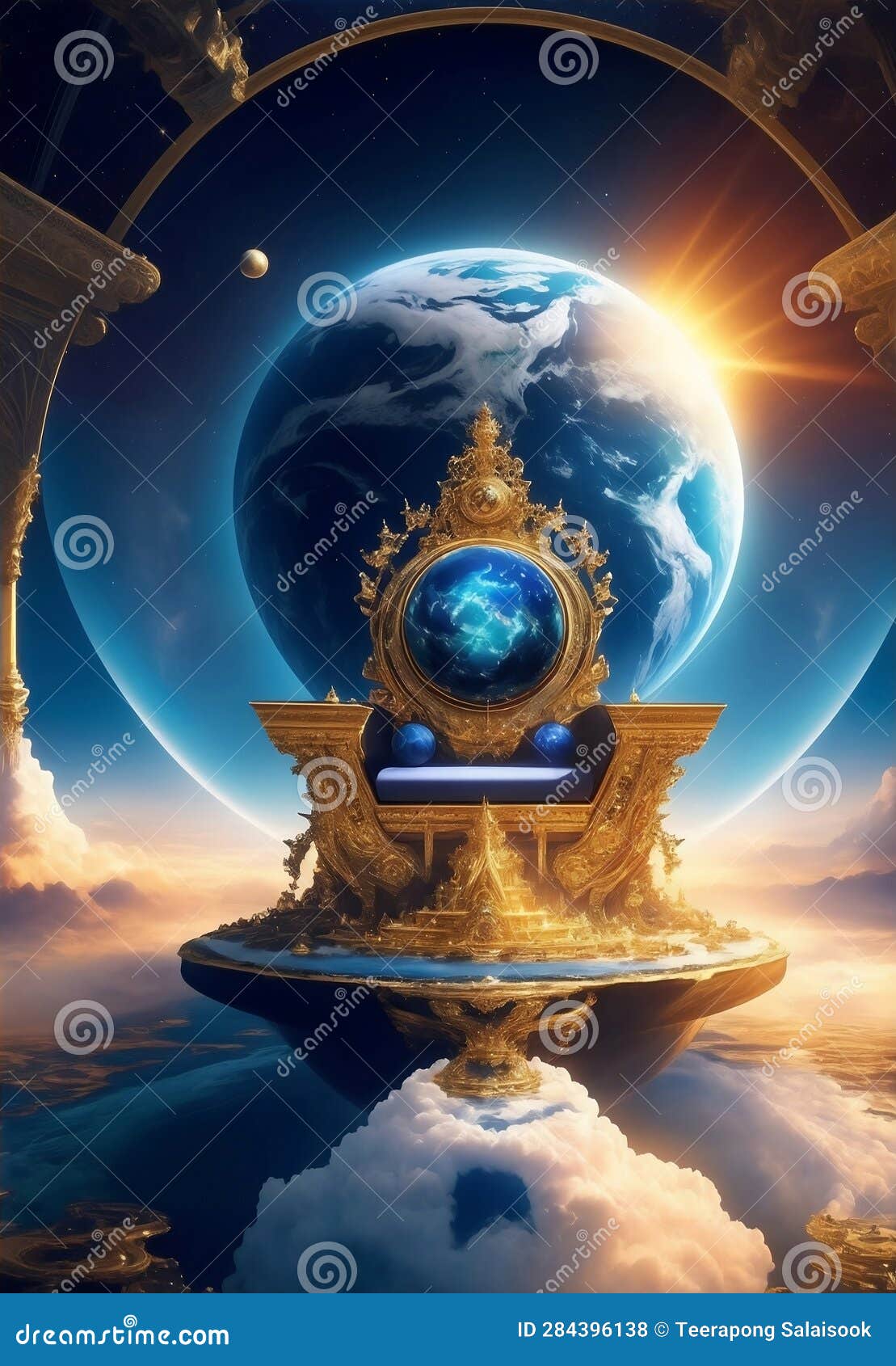 The Throne of the Creator of the Heaven, Generative AI Illustration ...