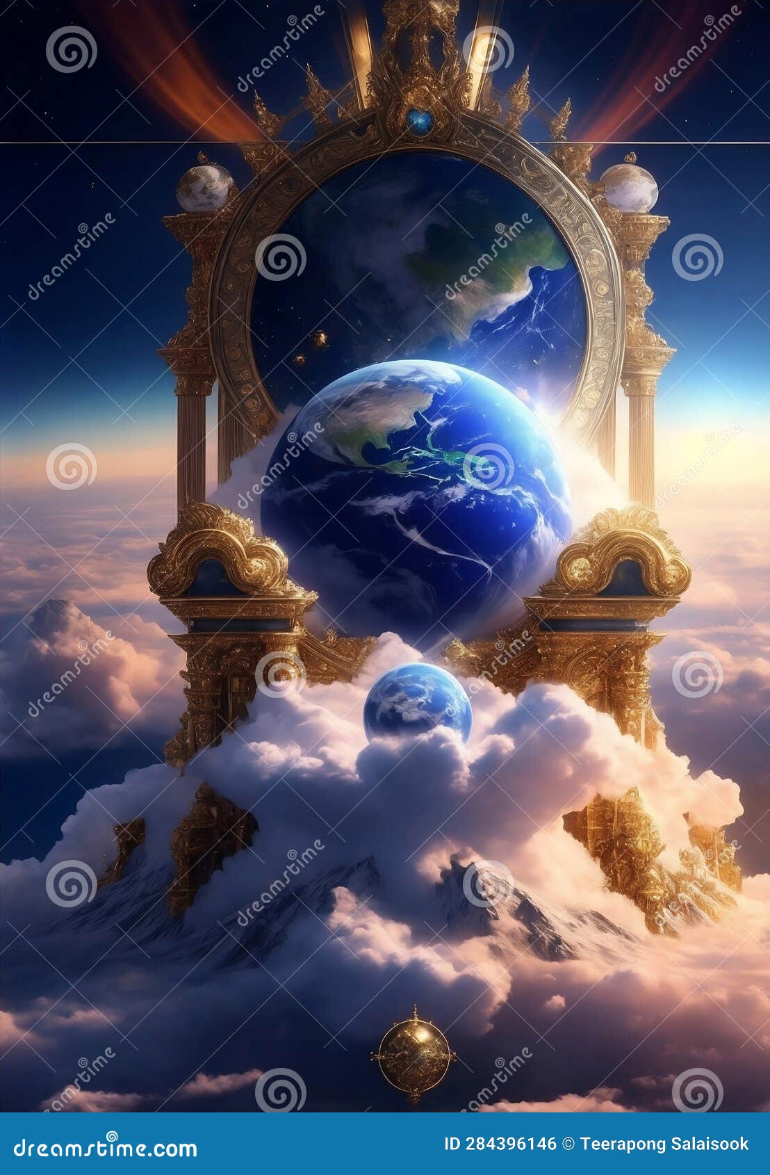 The Throne of the Creator of the Heaven, Generative AI Illustration ...