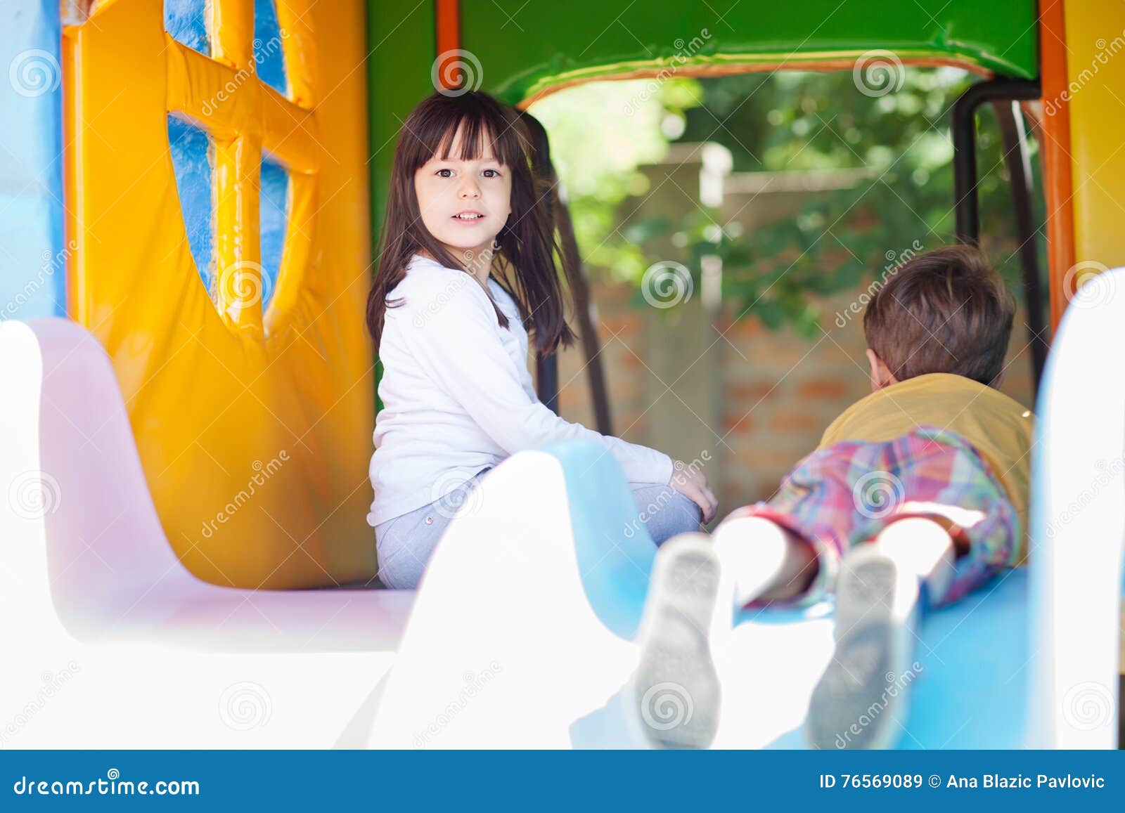 Great Time in the Playground Stock Image - Image of kindergarten ...