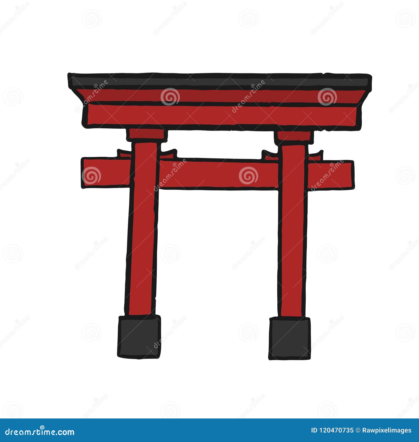 The Great Torii Gate Illustration Stock Vector - Illustration of great ...