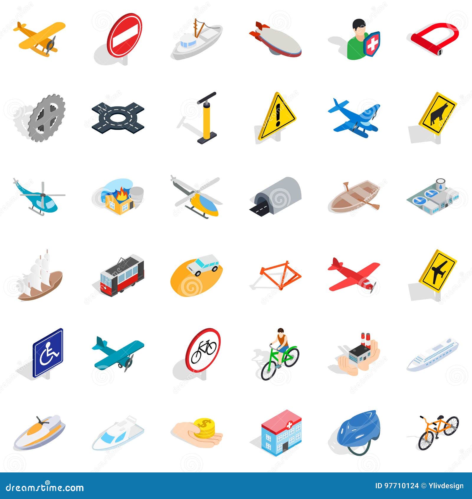 Great Transport Icons Set, Isometric Style Stock Vector - Illustration ...