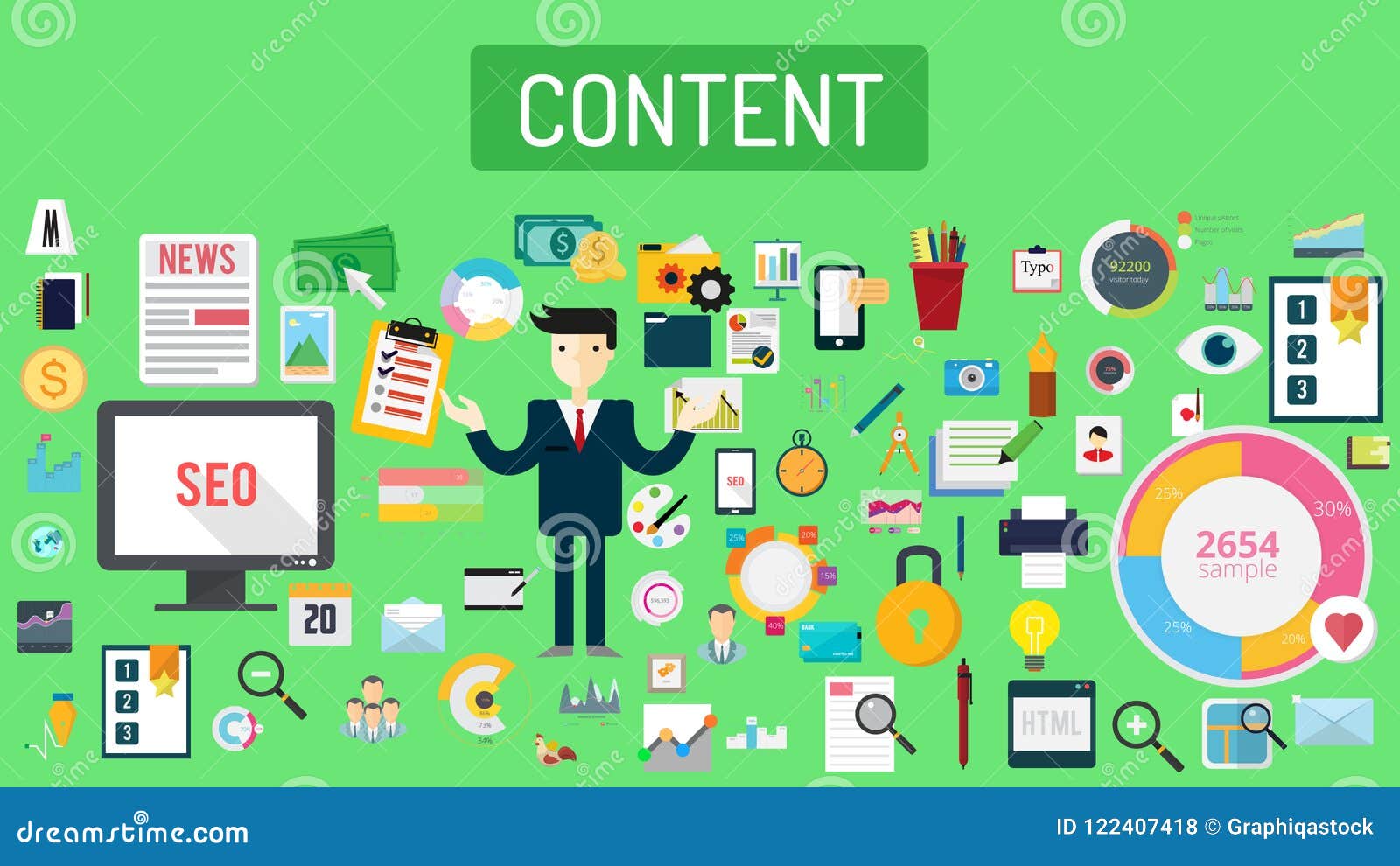 Content Typography Design stock vector. Illustration of infographic ...