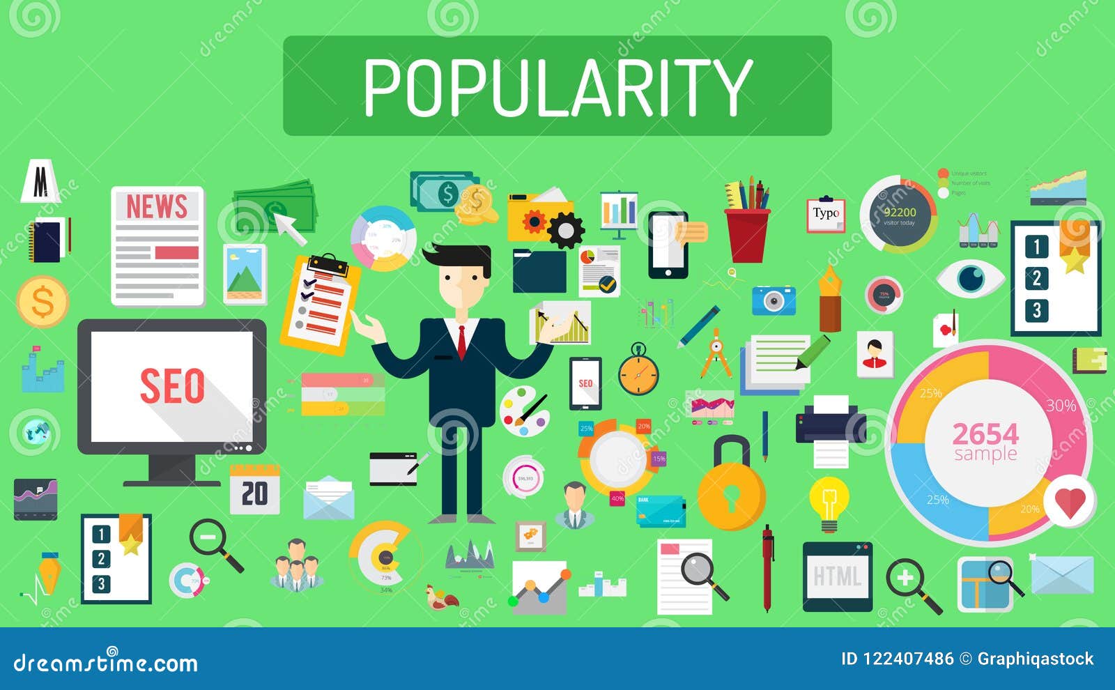 Popularity Typography Design Stock Vector - Illustration of camera ...