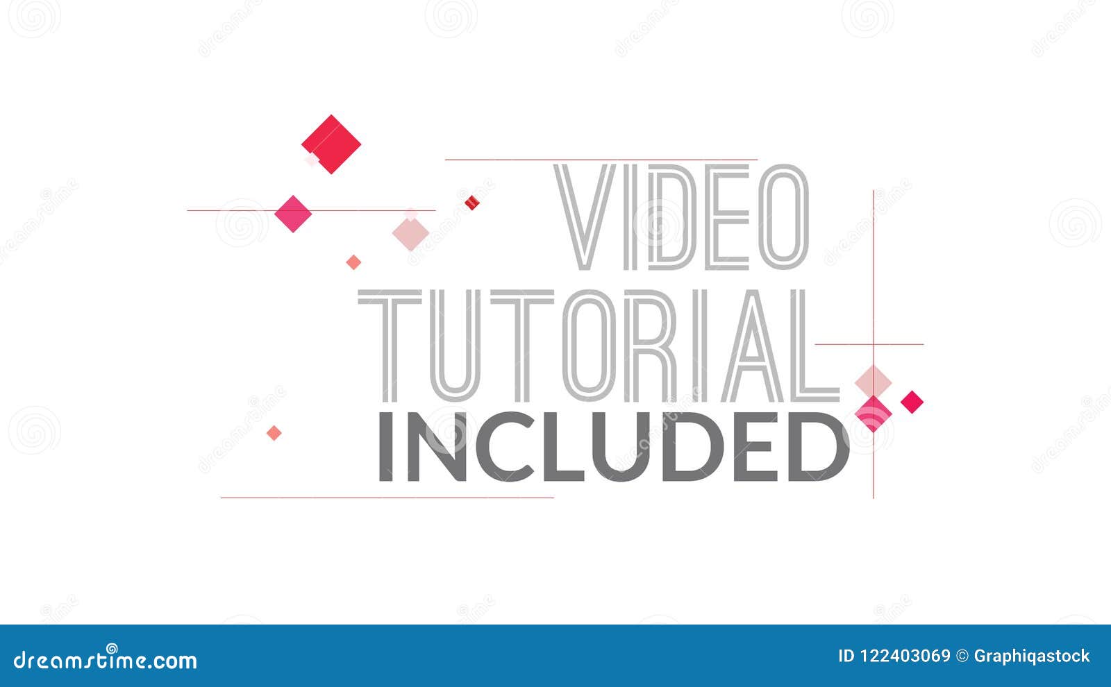 Video Tutorial Included Typography Design Stock Vector - Illustration ...
