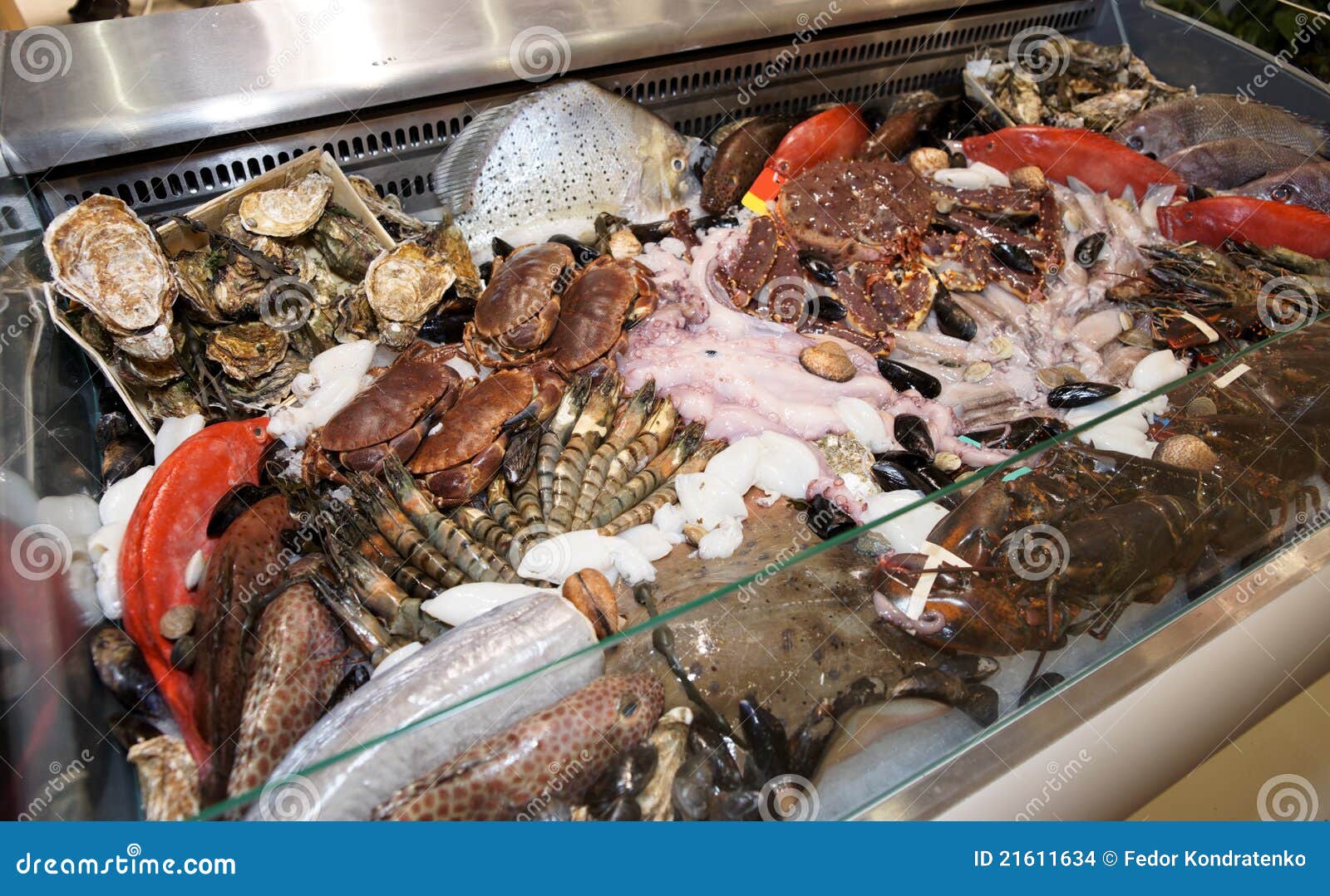 Great Variety of Fish and Seafood Stock Photo - Image of mouth ...