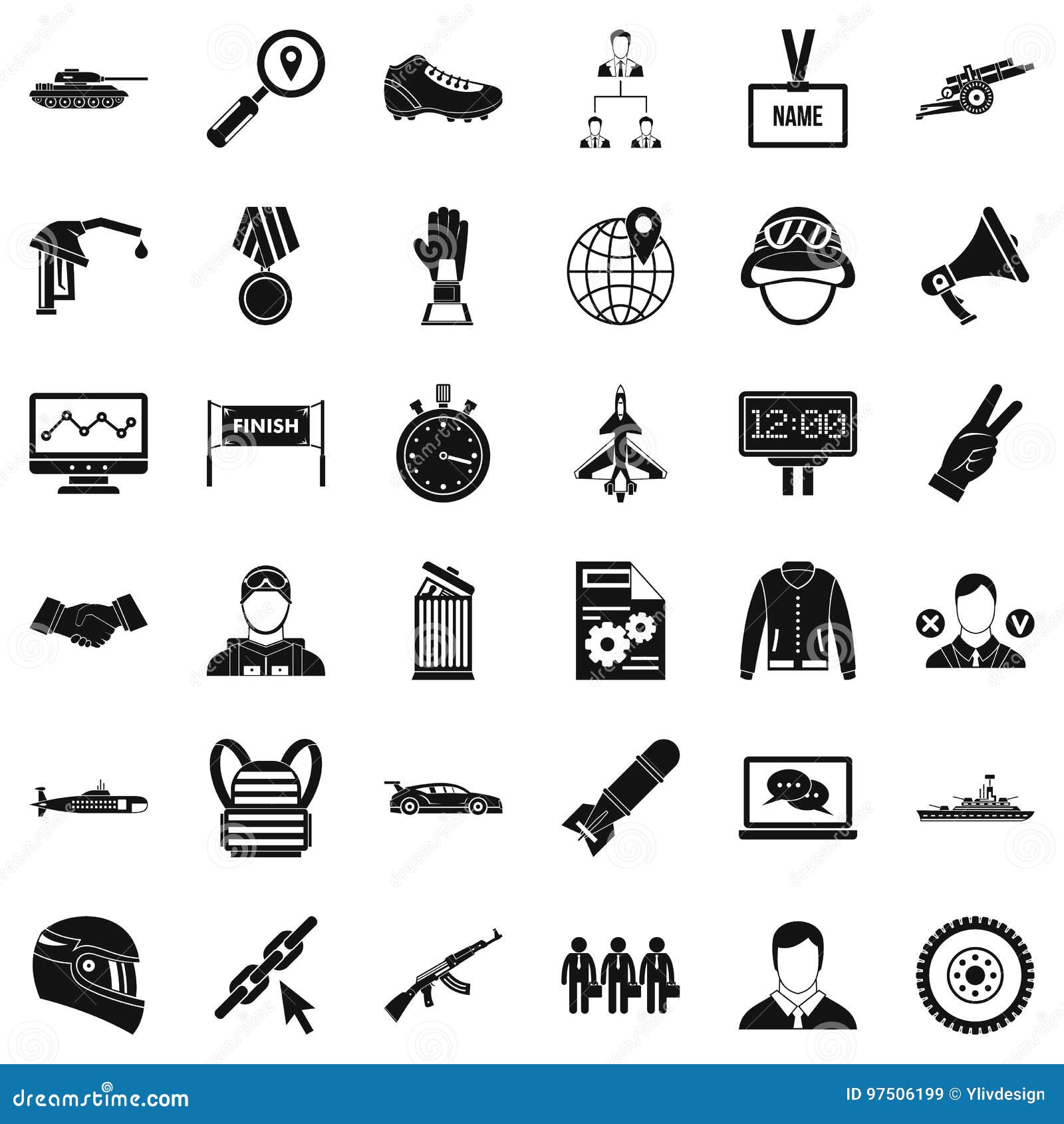 Great Victory Icons Set, Simple Style Stock Vector - Illustration of ...