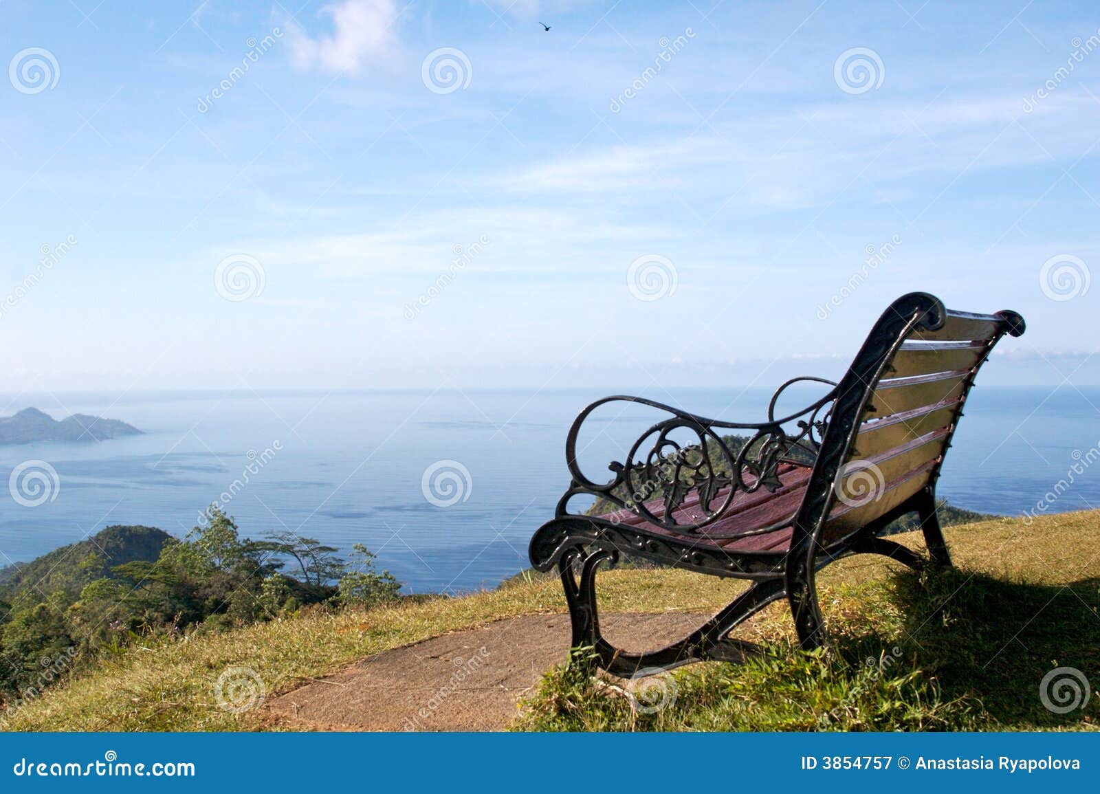 Great view stock image. Image of bench, coastline, rest - 3854757