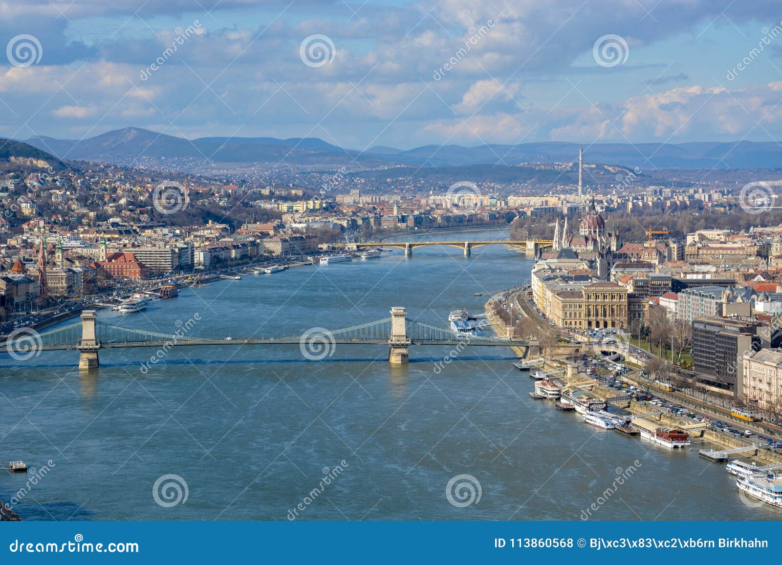 Great View of Budapest and the River Danube from the Citadel Editorial ...
