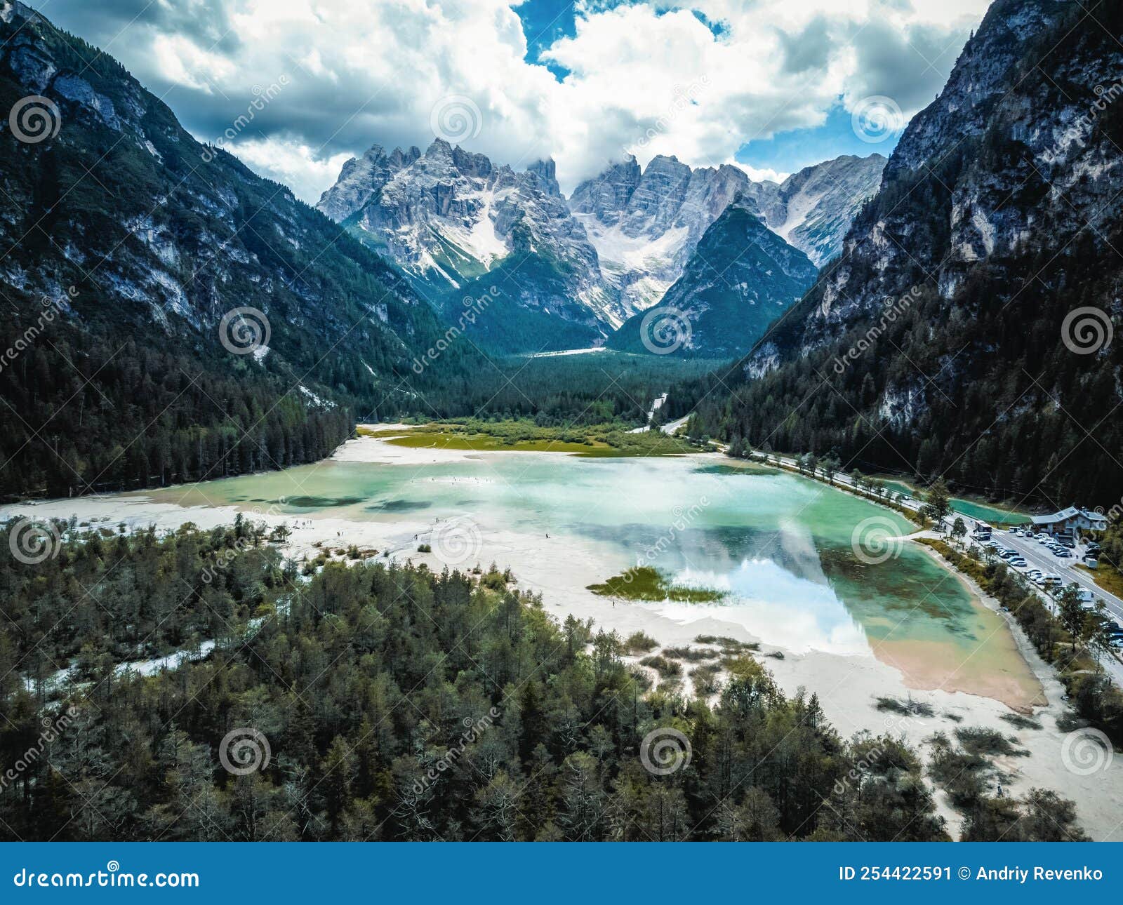 A Great View on the Landro Lake Stock Image - Image of tourism, lago ...