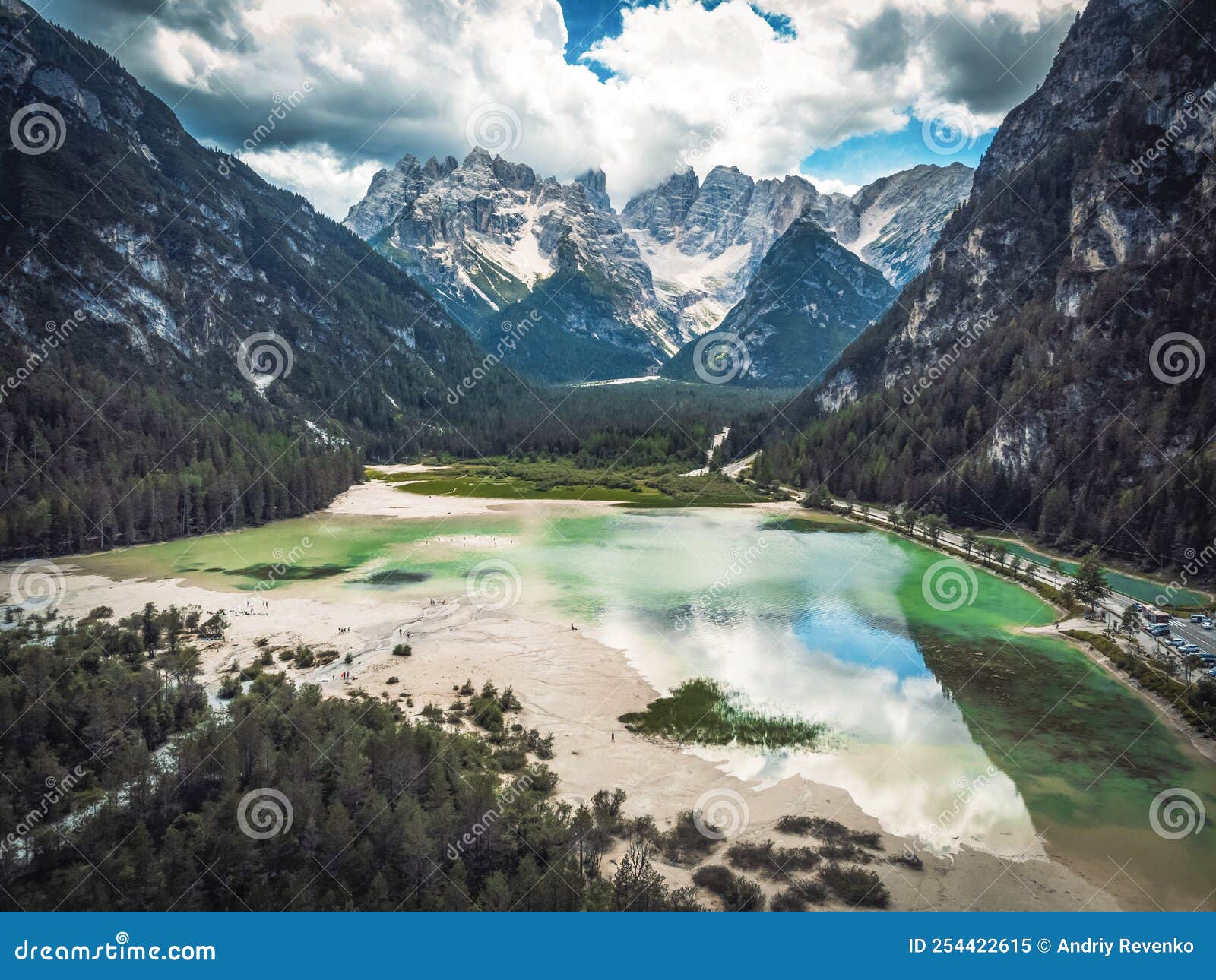 A Great View on the Landro Lake Stock Image - Image of dolomites ...